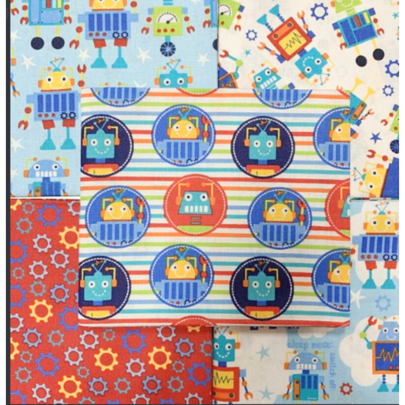 robot dreams fat quarters - RiRi Yfasma στο Loom-Wool